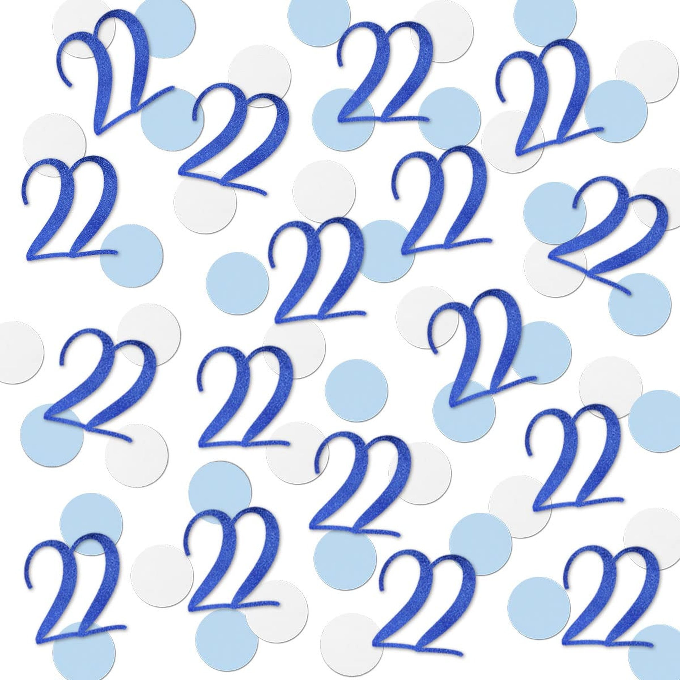 Sparkling Blue 22 Confetti for 22nd Birthday Celebrations, 200 Pieces ...