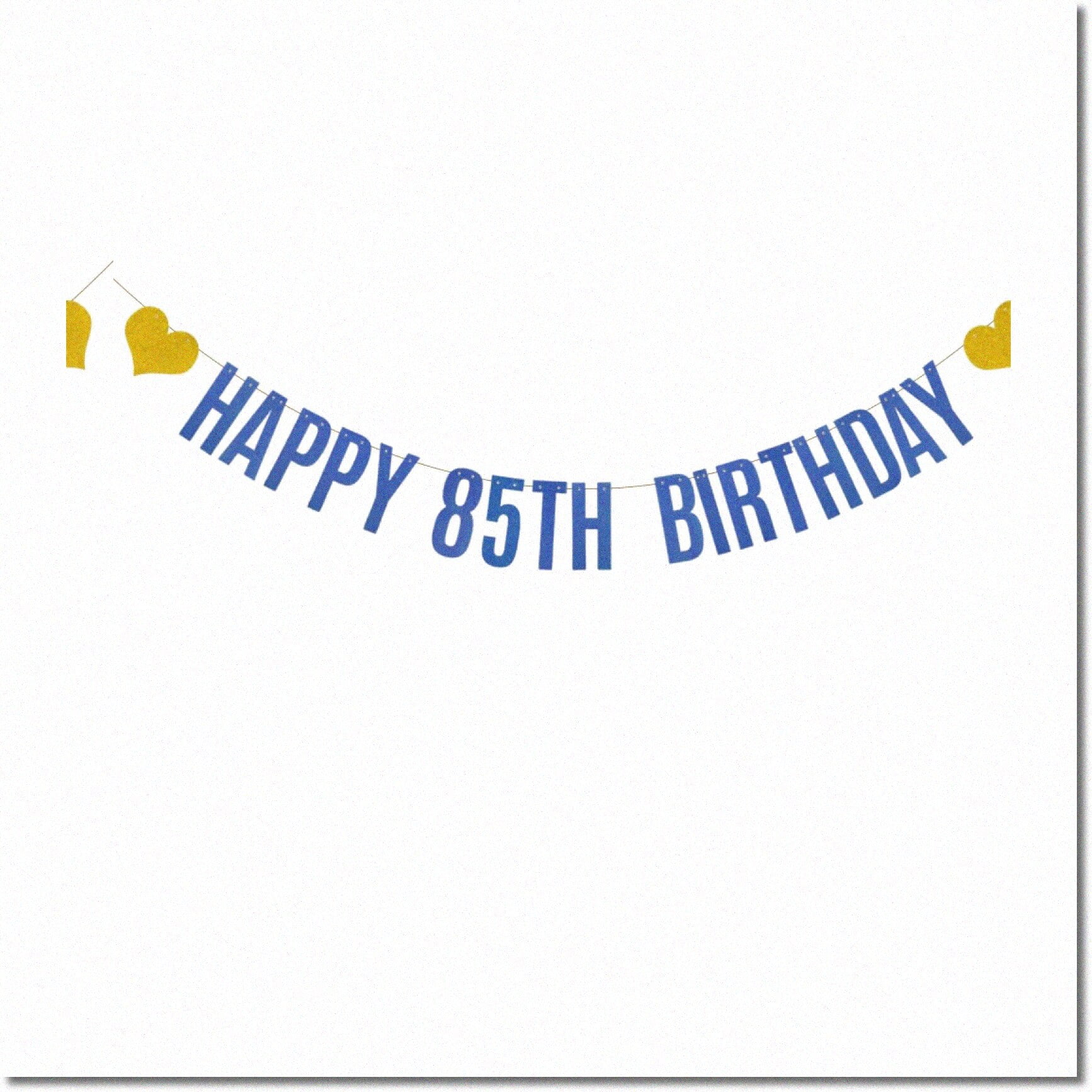 Sparkling Blue 85th Birthday Celebration Banner - Pre-Strung Glitter ...