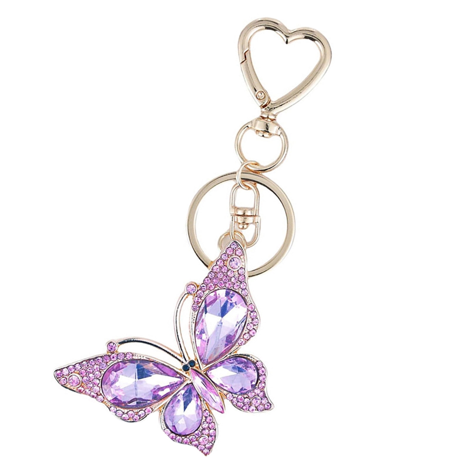 Sparkling Butterfly Bag Charm Keyring Accessory Key Pendant Metal ...