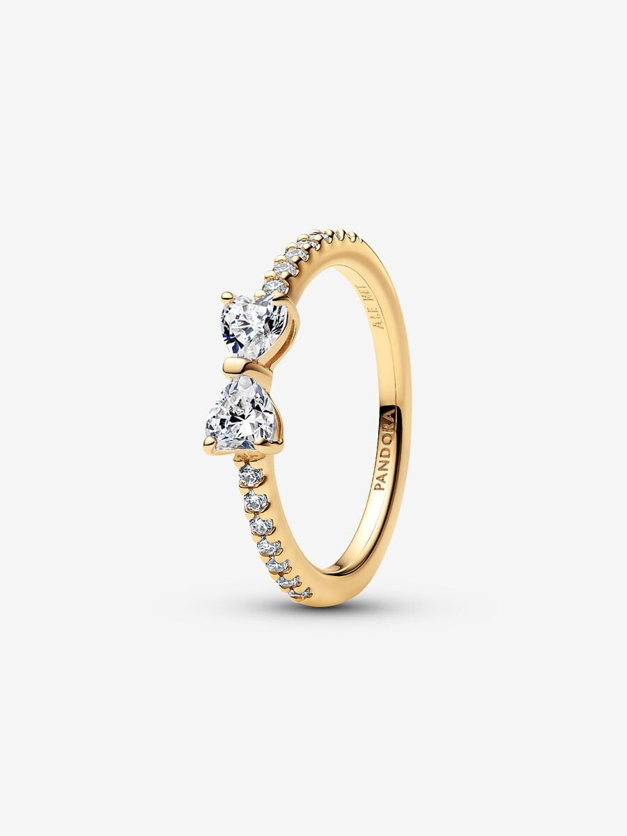 Sparkling Clear Bow Ring 14k gold plating (7.5) - Walmart.com
