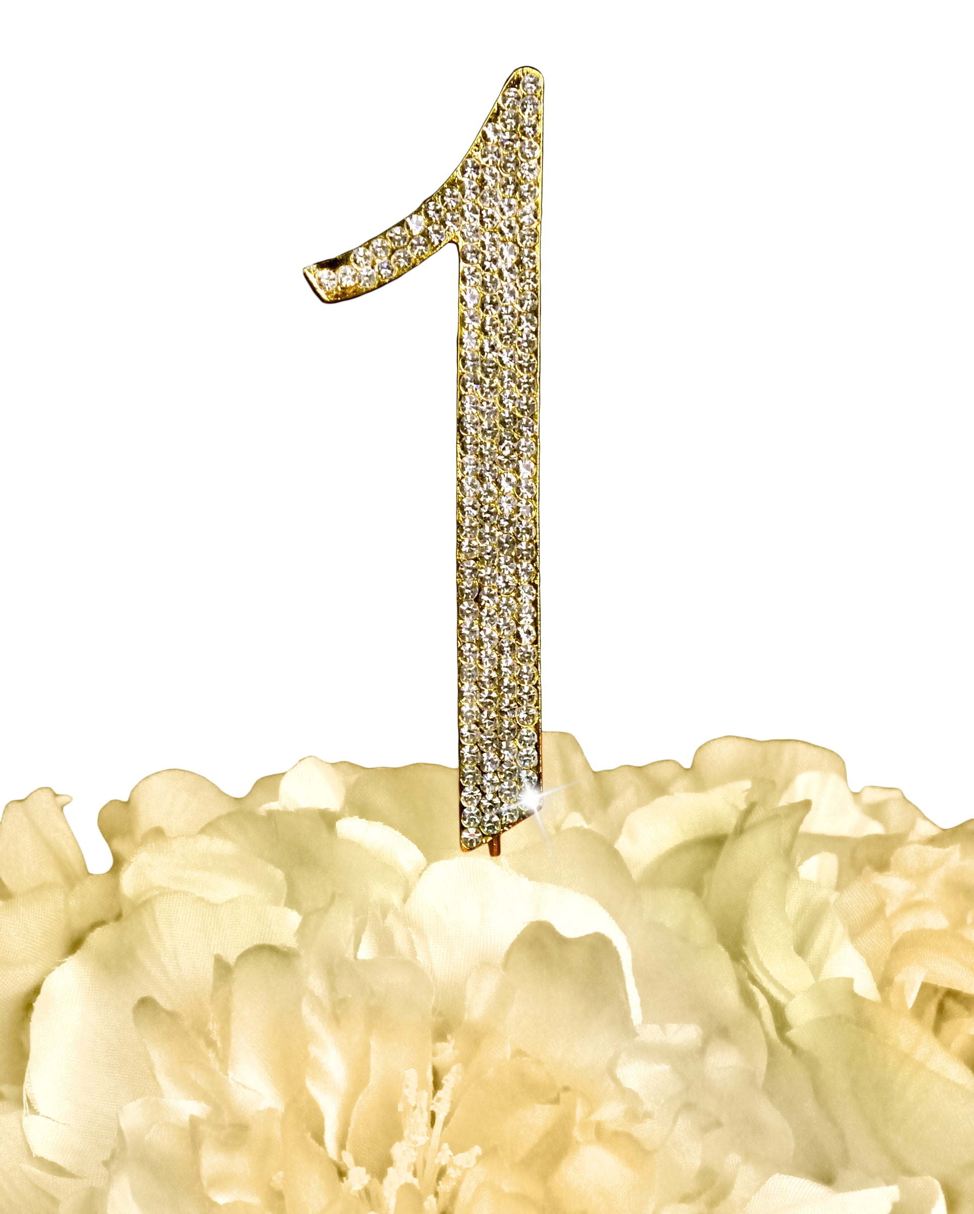 Sparkling Collection Monogram Cake Topper - Number 1 - Gold - Walmart.com