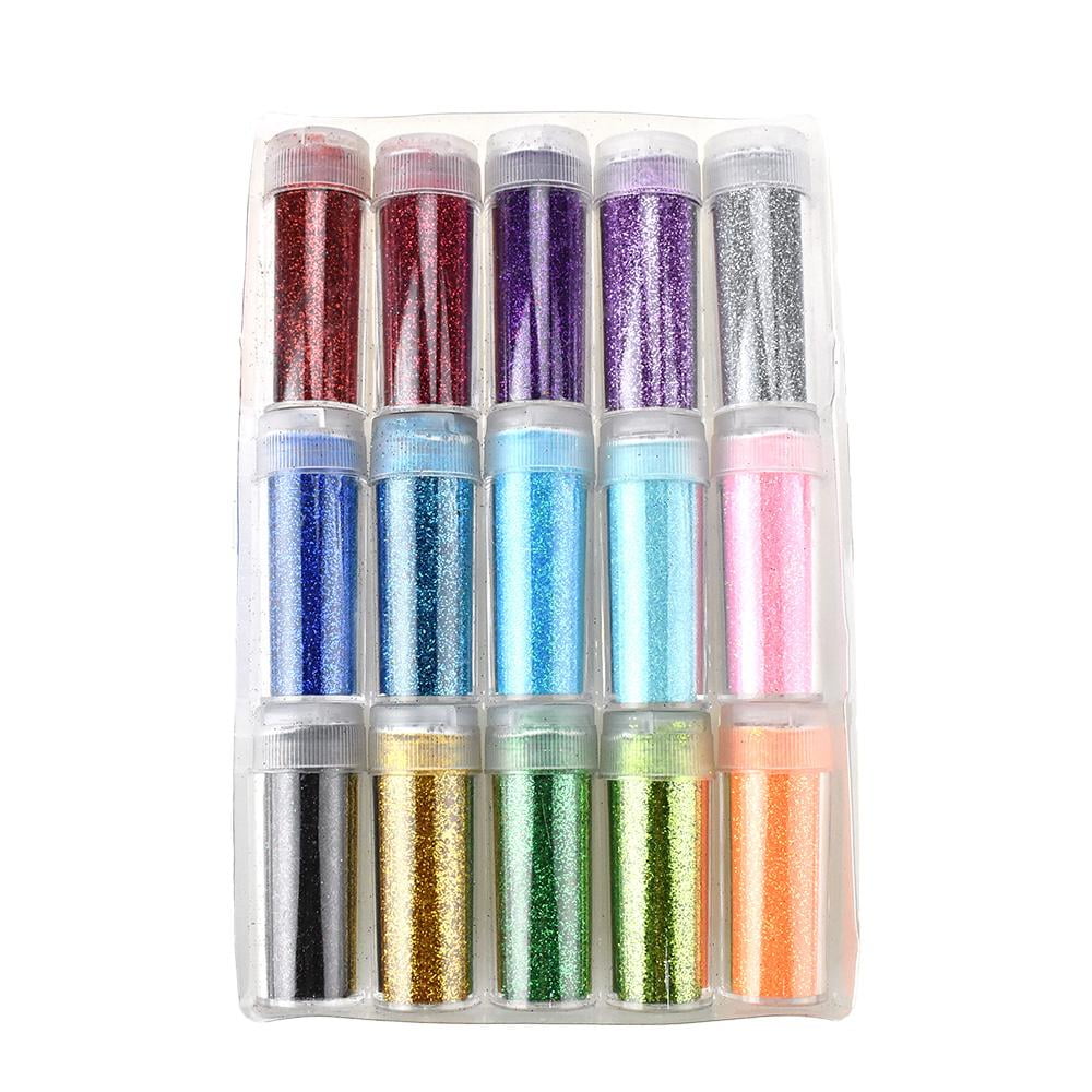 Sparkling Craft Glitter, Assorted Colors, 2-1/2-Inch, 15-Piece ...
