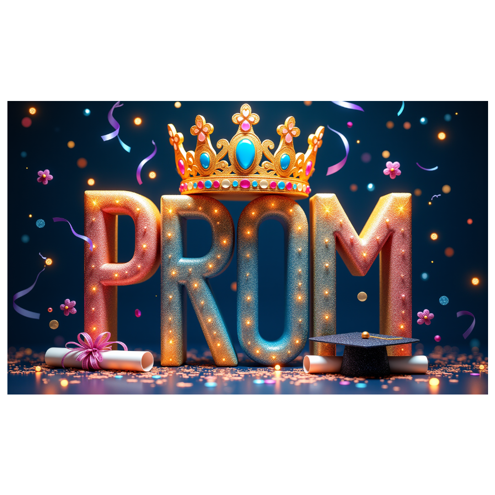 Sparkling Crown Prom Banner Event Decoration Festive Design Graduation ...