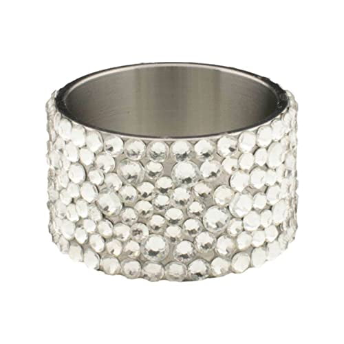 Sparkling Crystal Napkin Rings - Set of 4 | Modern Silver Elegance ...