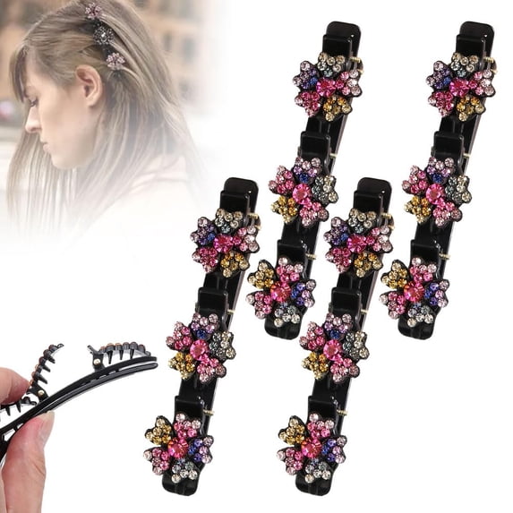 Sparkling Crystal Stone Braided Hair Clips, Braided Clips for Women ...
