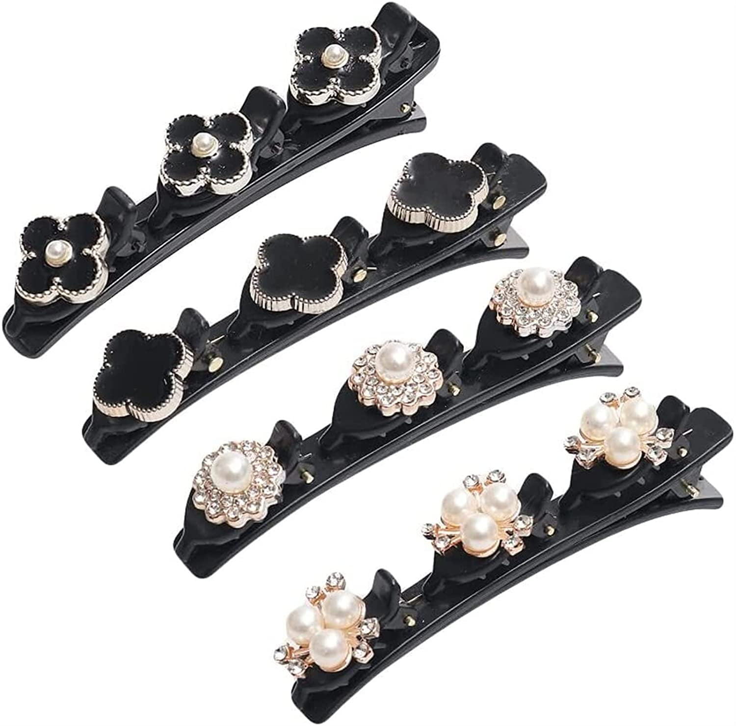 Sparkling Crystal Stone Braided Hair Clips,Braided Hair Clips for Women ...
