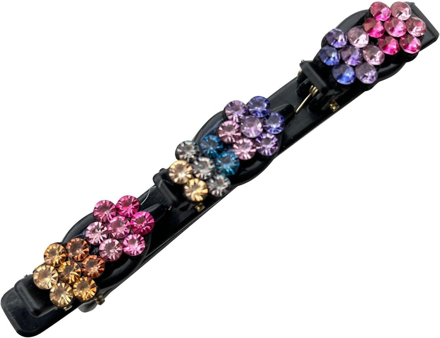 Sparkling Crystal Stone Braided Hair Clips Double Bangs Braided ...
