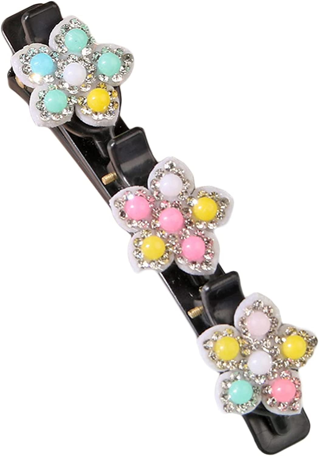 Sparkling Crystal Stone Braided Hair Clips,Lucky Crystal Stone Double ...