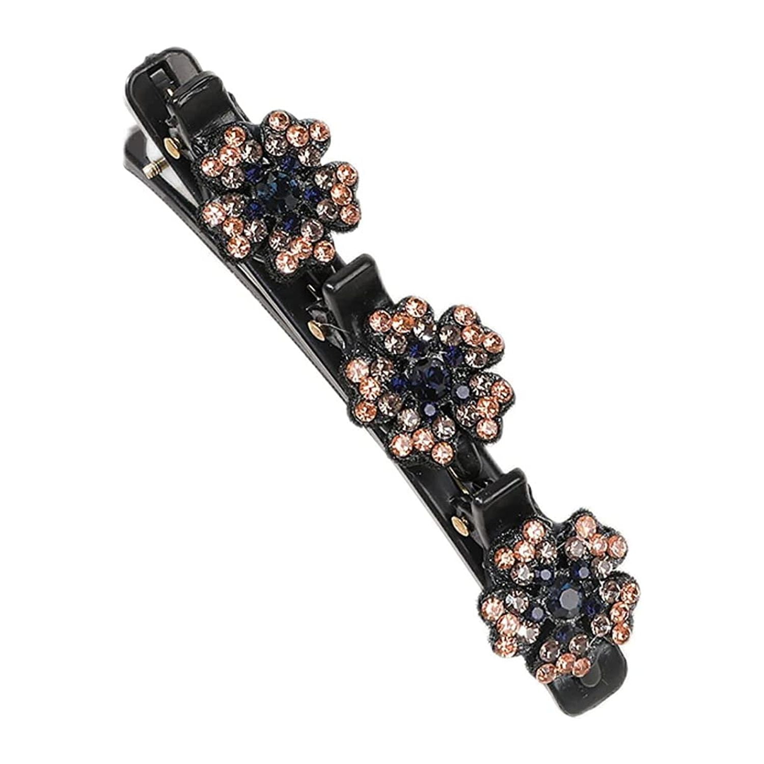 Sparkling Crystal Stone Braided Hair Clips,Rhinestone Hair Clips,Hair ...