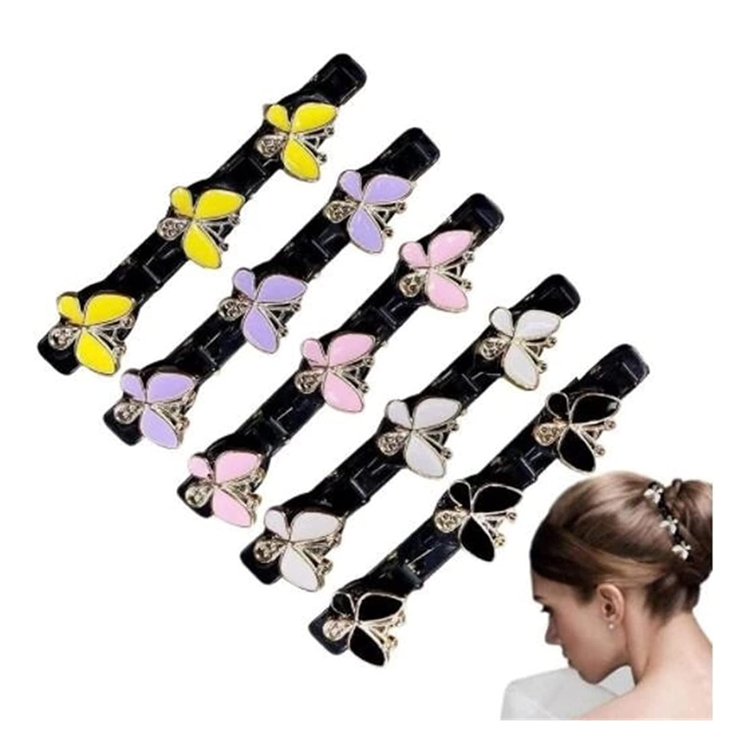 Sparkling Crystal Stone Braided Hair Clips, Satin Fabric Hair Bands ...