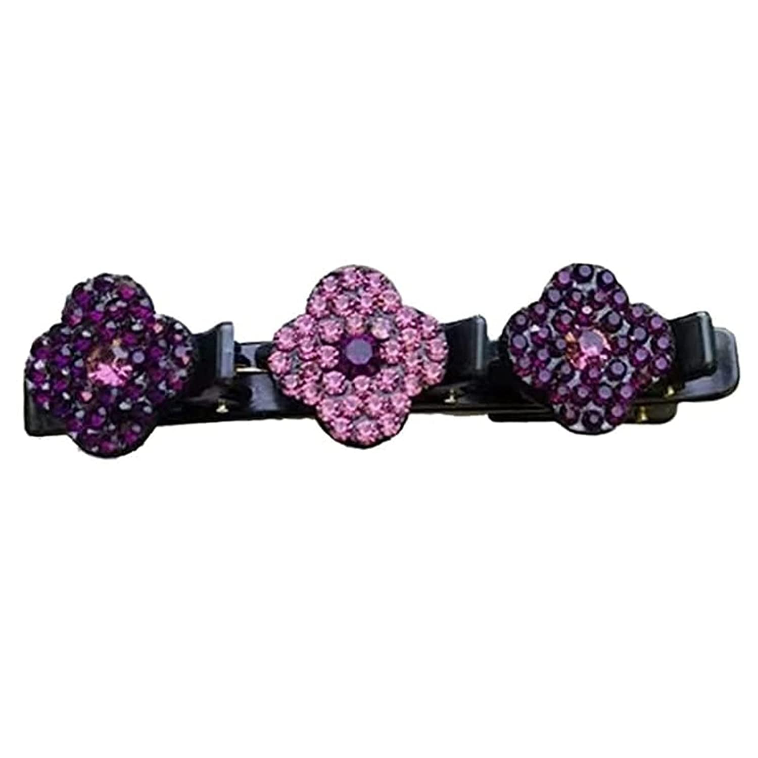 Sparkling Crystal Stone Braided Hair Clips - Satin Fabric Hair Bands ...