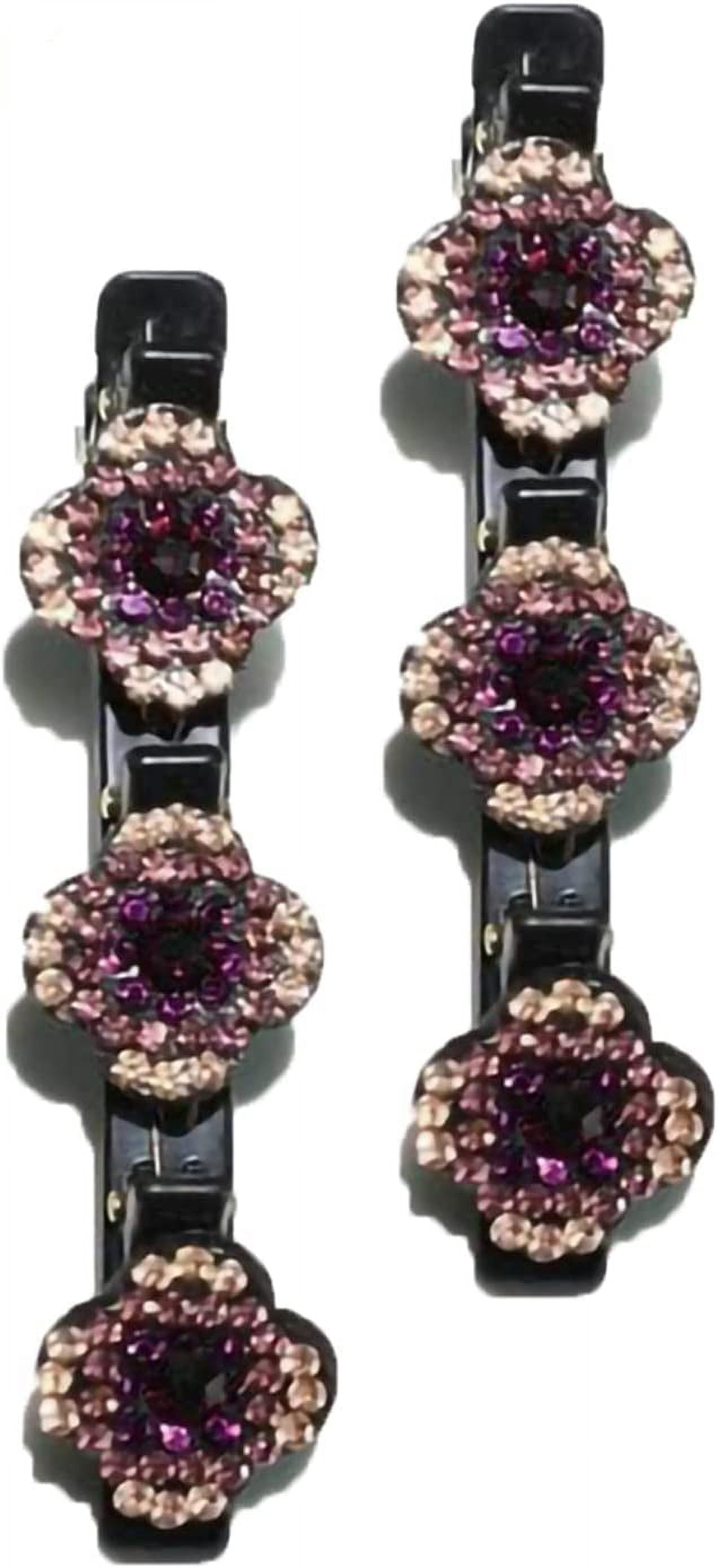 Sparkling Crystal Stone Braided Hair Clips,Satin Fabric Hair Bands ...