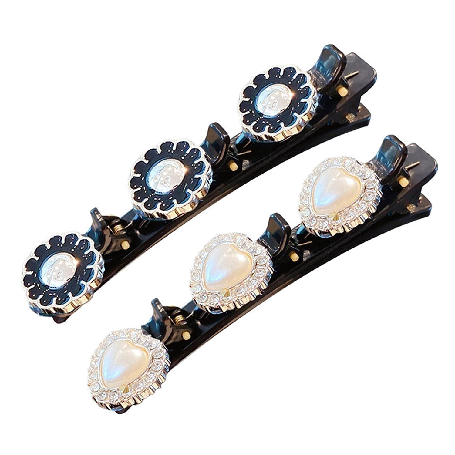 Sparkling Crystal Stone Braided Hair Clips Toothed Model Anti-skid ...
