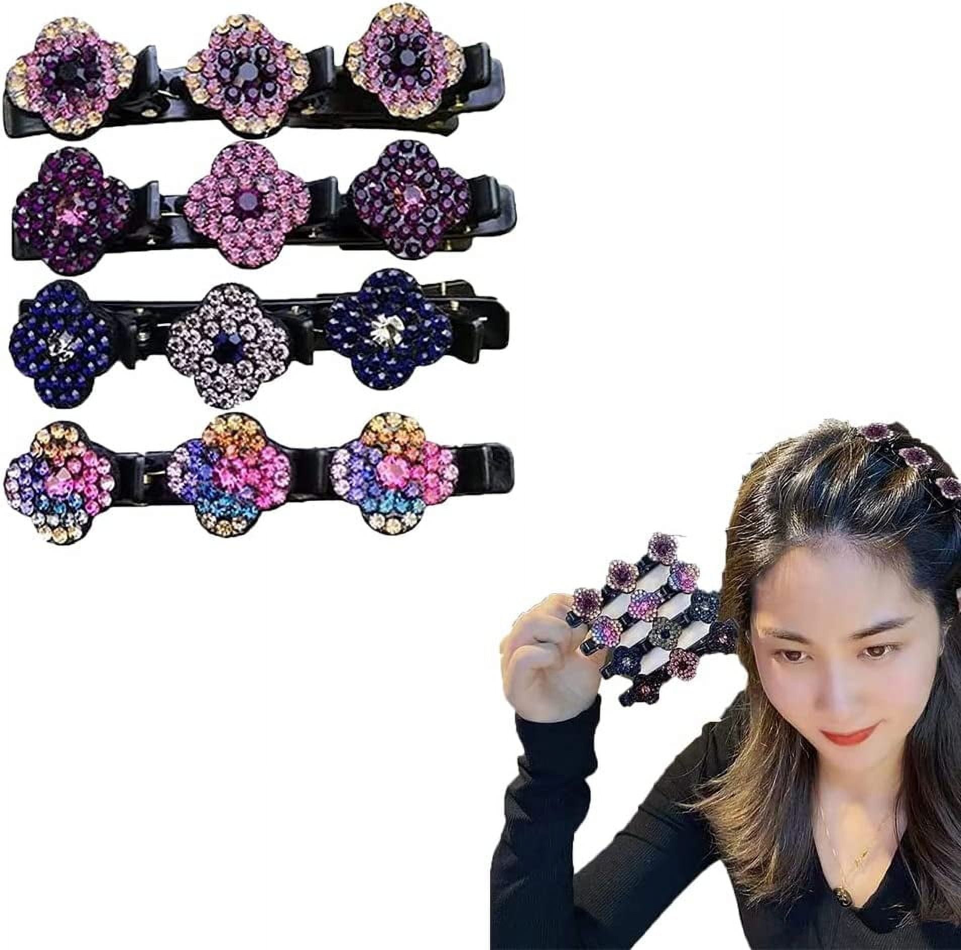 Sparkling Crystal Stone Braided Hair Clips - Braided Hair Clips for ...