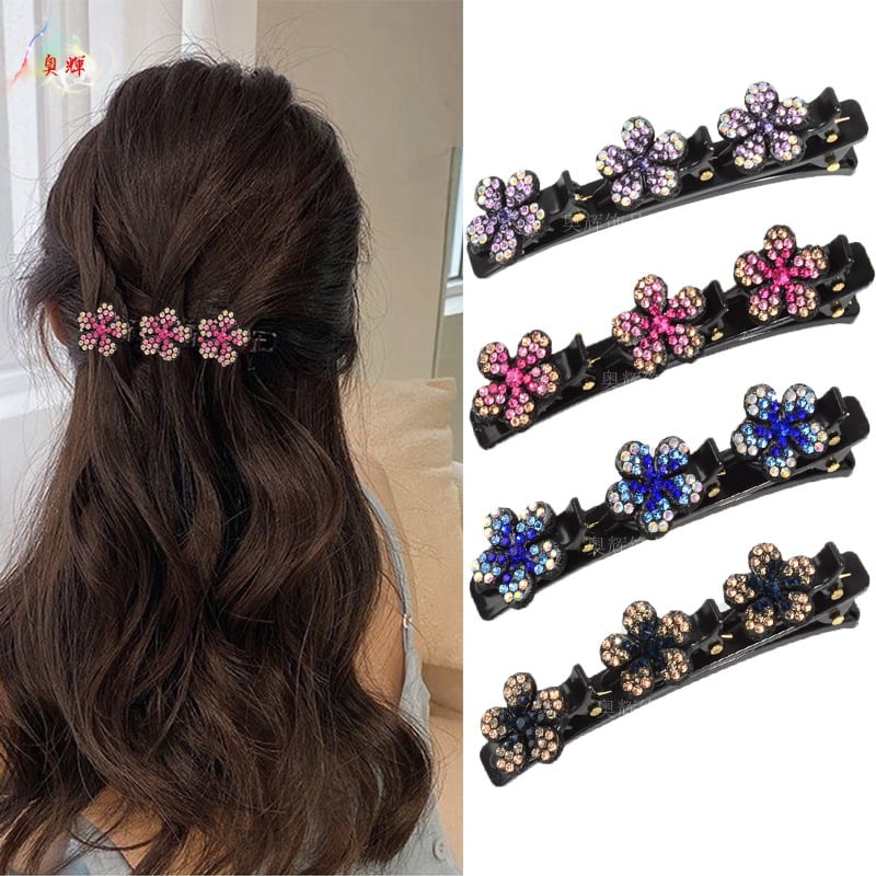 Sparkling Crystal Stone Braided Hair Clips for Women and Girls, 2025 ...