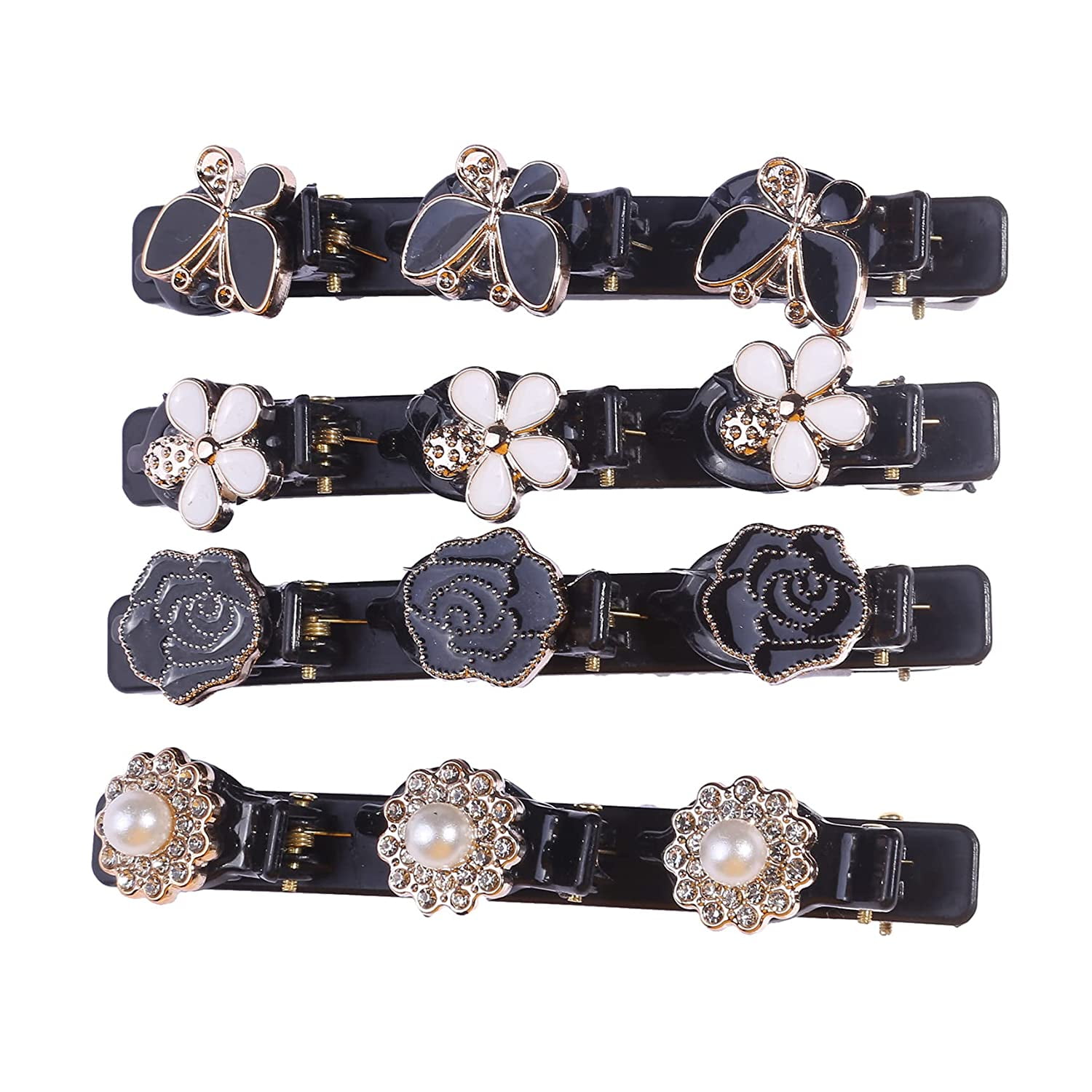Sparkling Crystal Stone Braided Hair Clips for Women Multi Clip Hair ...