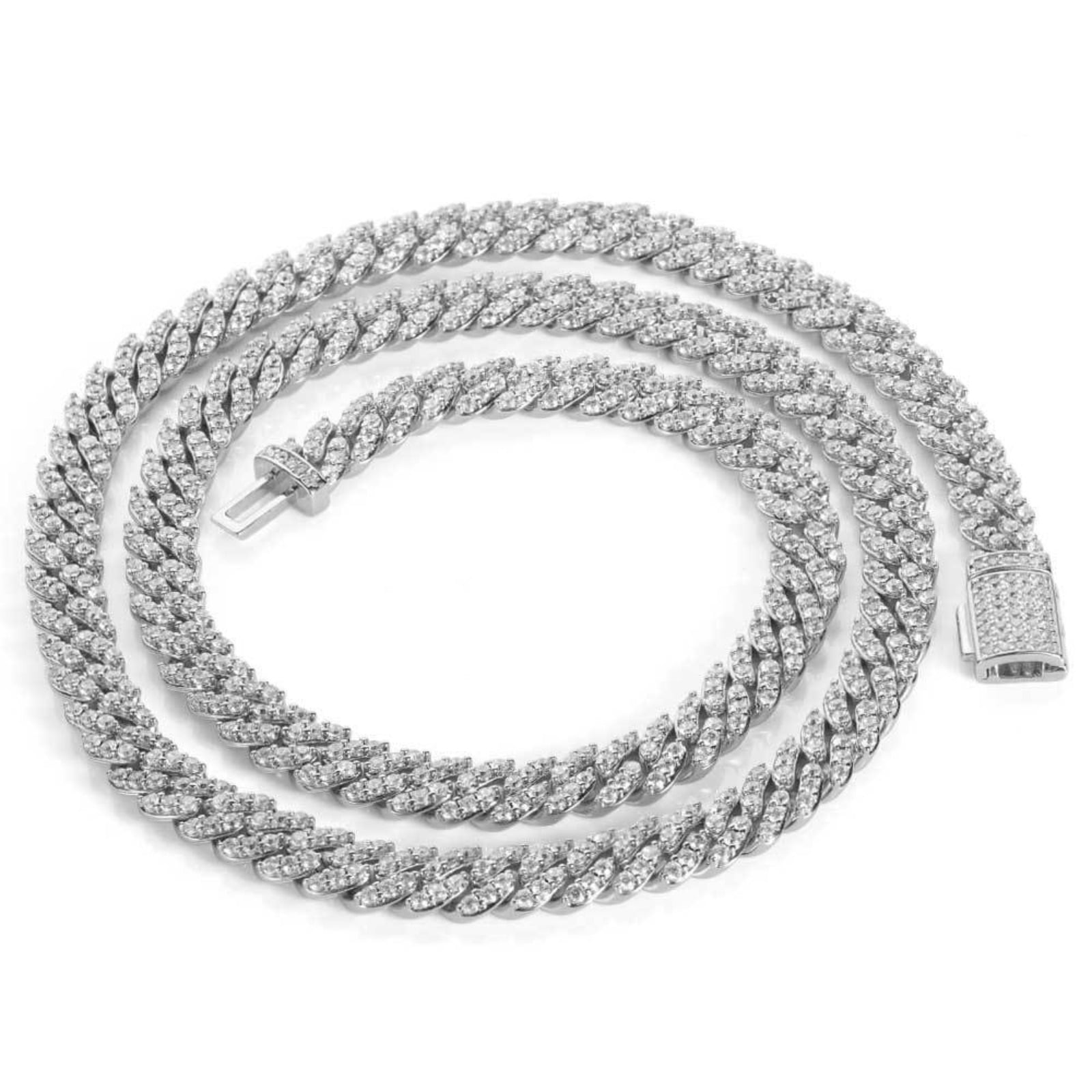 Sparkling Cuban Chain Necklace for Men, Width 8MM Big Iced Out Cuban ...