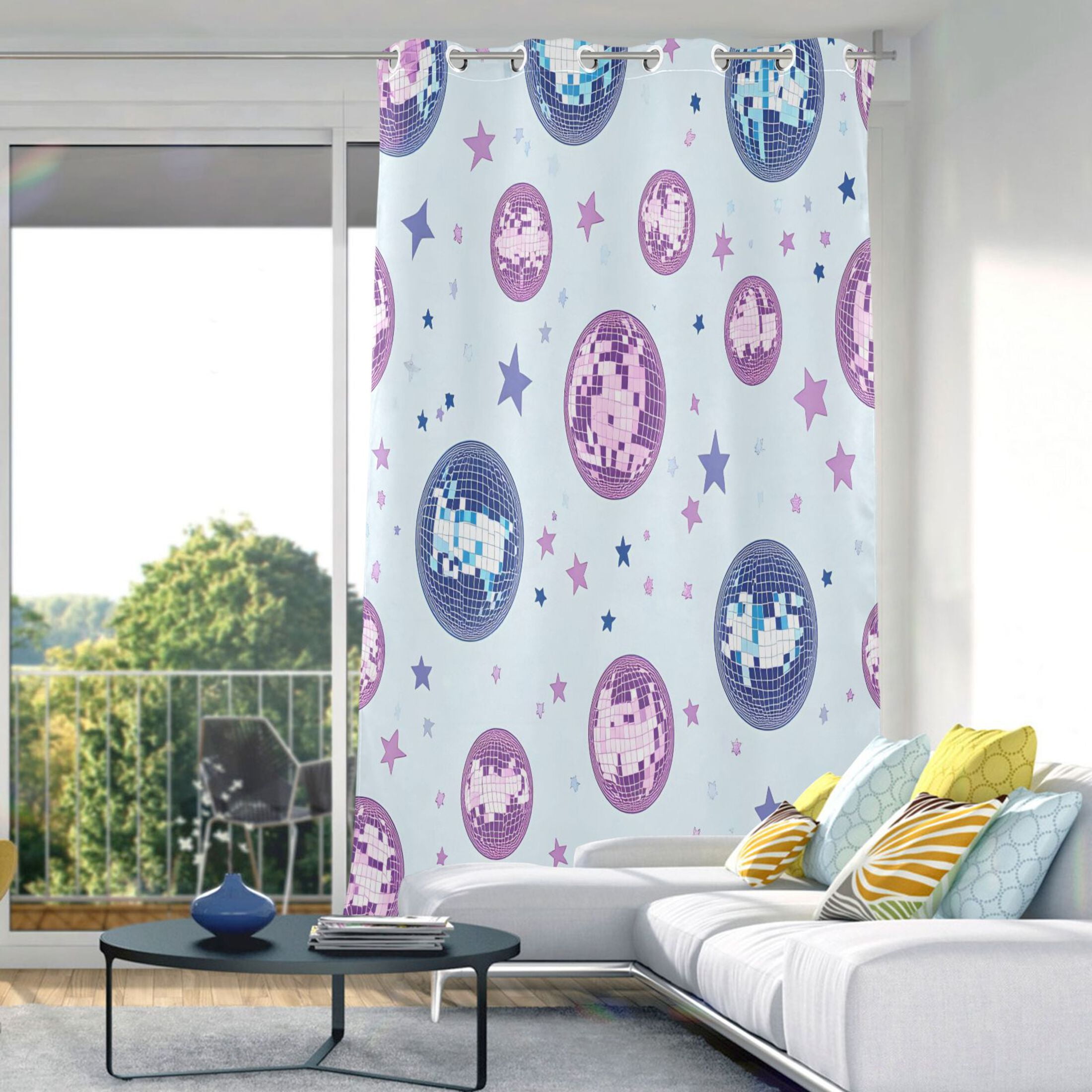 Sparkling Disco Balls-a3 Blackout Curtains 84"x52" Thermal Insulated ...