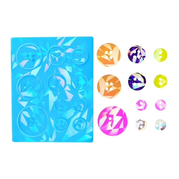Sparkling Effect Button Silicone Mold for DIY Resin Jewelry Craft ...