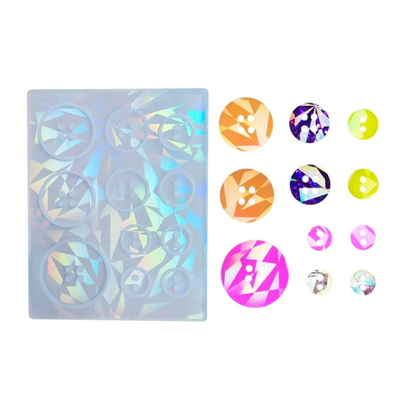 Sparkling Effect Button Silicone Mold for Resin Jewelry Craft Resin ...