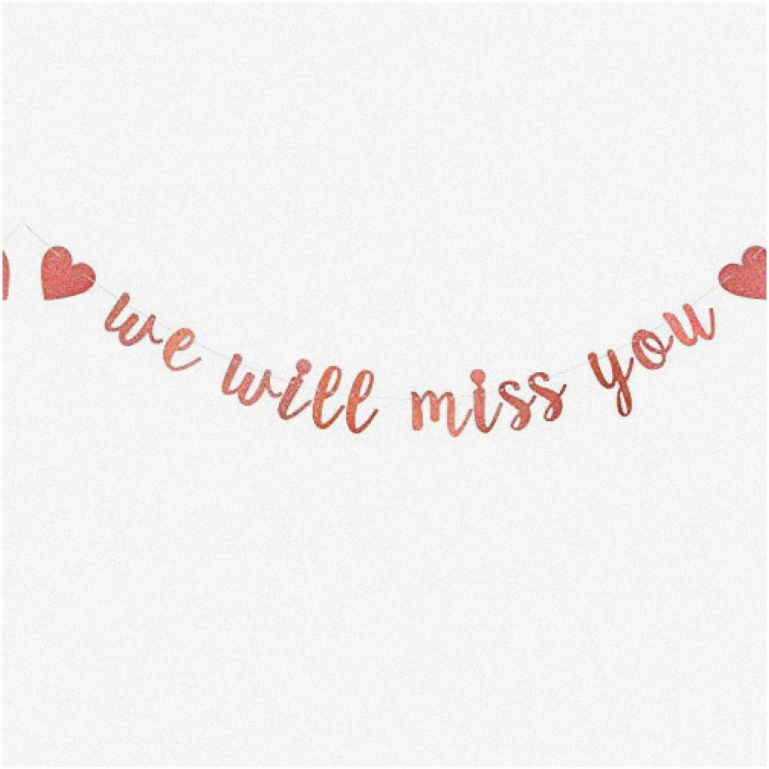 Sparkling Farewell Rose Gold Glitter Banner - Retirement & Going Away ...