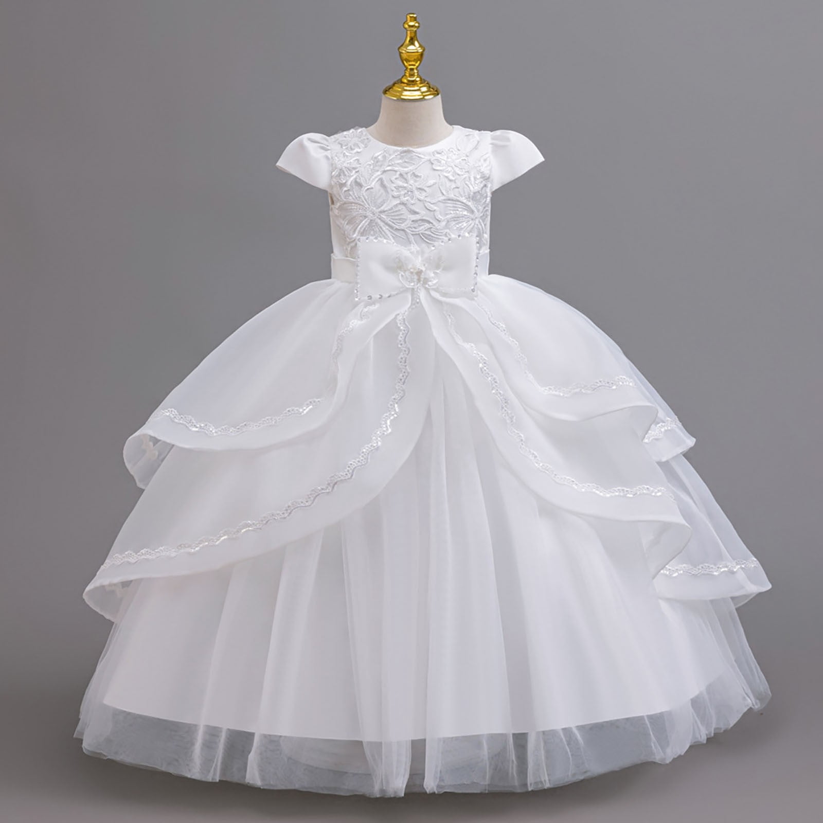 Sparkling Girls Formal Party Dress with Elegant Sequin and Embroidery ...