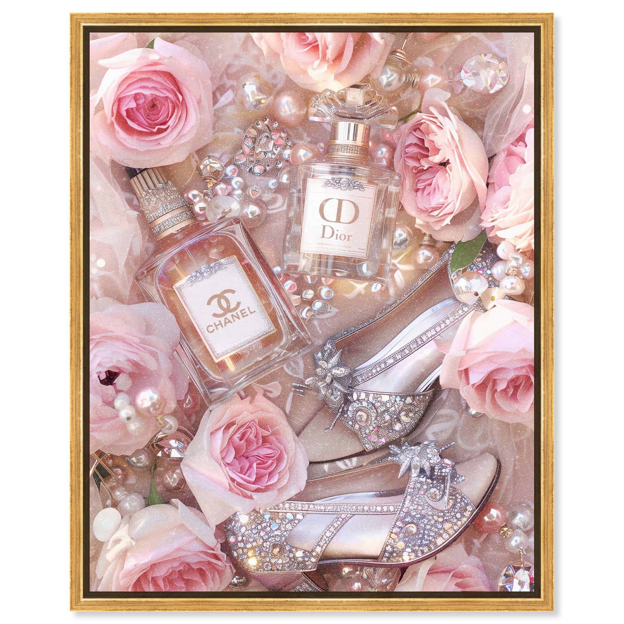 Sparkling Glam Arrangement Canvas Fashion Art by Art Remedy, Gold Frame ...