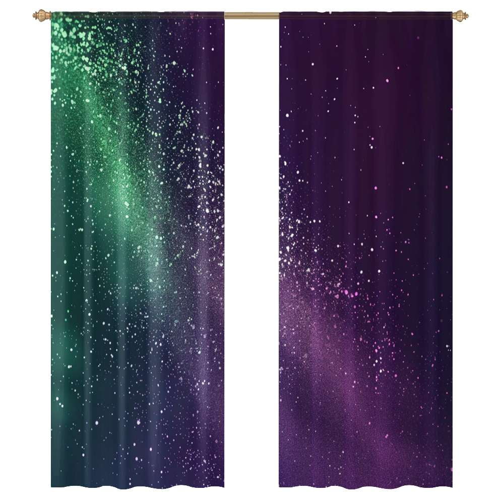 Sparkling Glitter Modern Tulle Window Curtains for Living Room Luxury ...