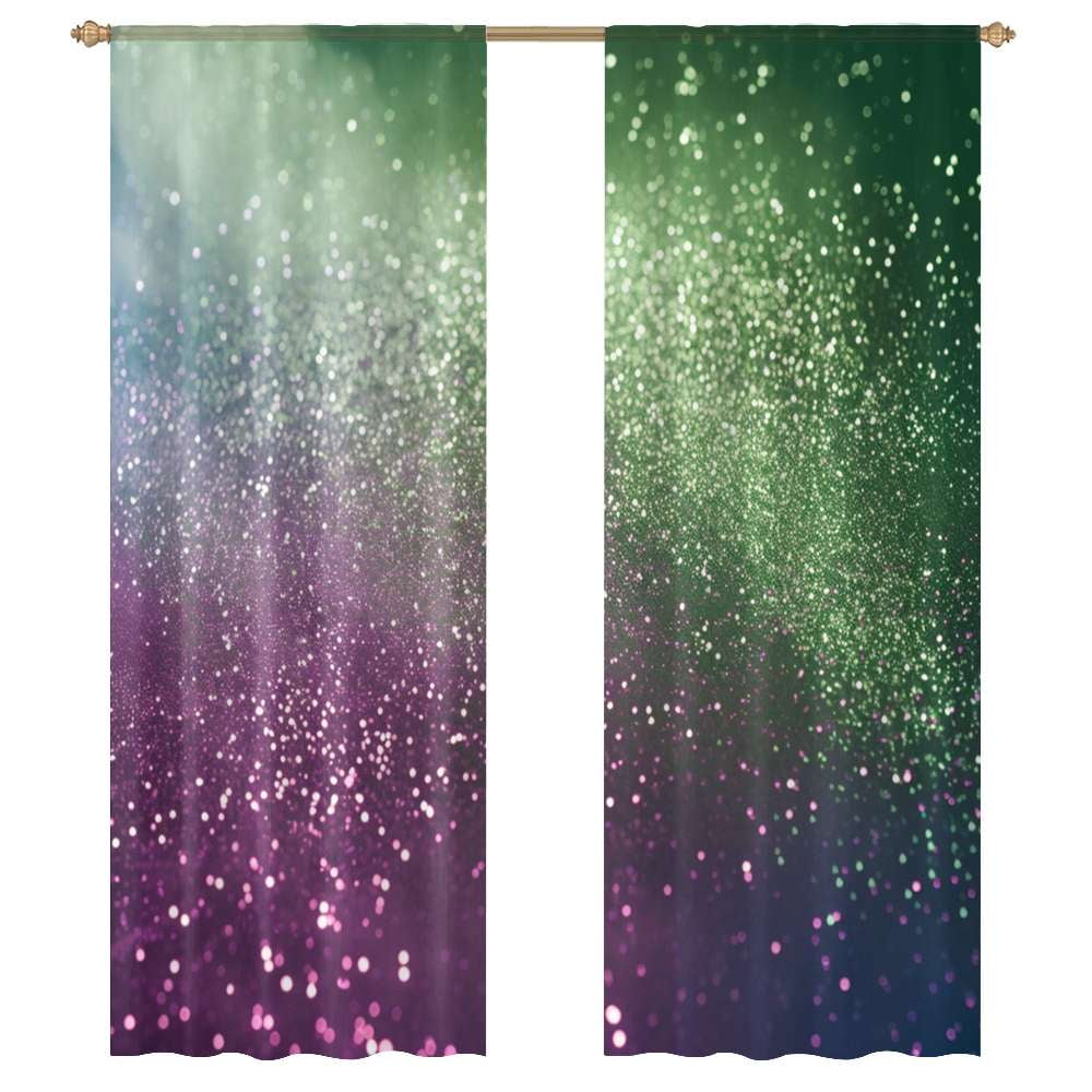 Sparkling Glitter Modern Tulle Window Curtains for Living Room Luxury ...