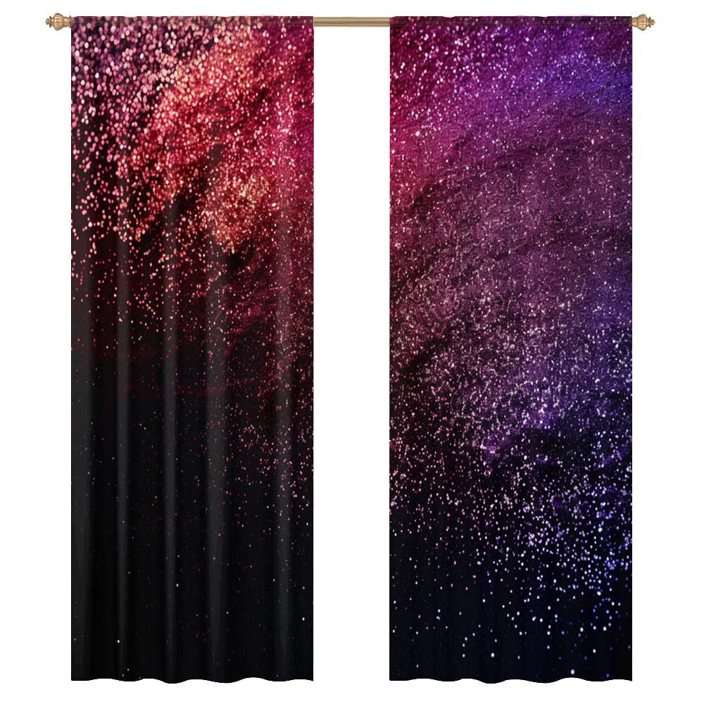 Sparkling Glitter Sheer Window Curtains for Living Room Kitchen Bedroom ...