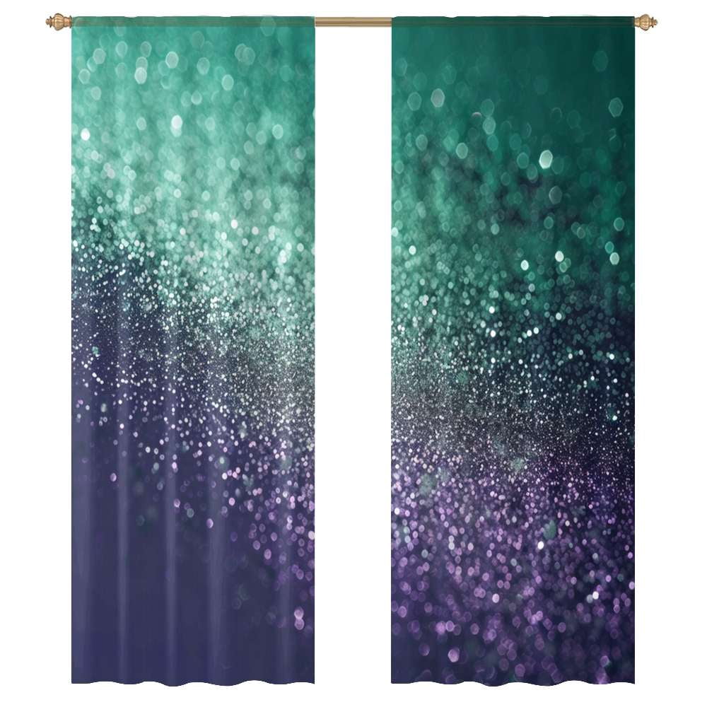 Sparkling Glitter Tulle Curtains For Living Room Chiffon Sheer Voile ...