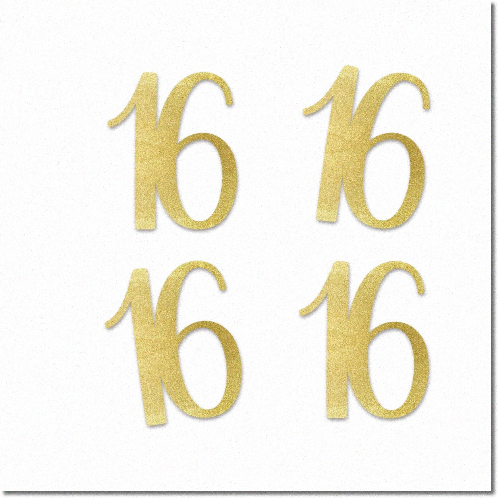 Sparkling Gold 16th Birthday Cut-Out Numbers - DIY Party Decorations ...