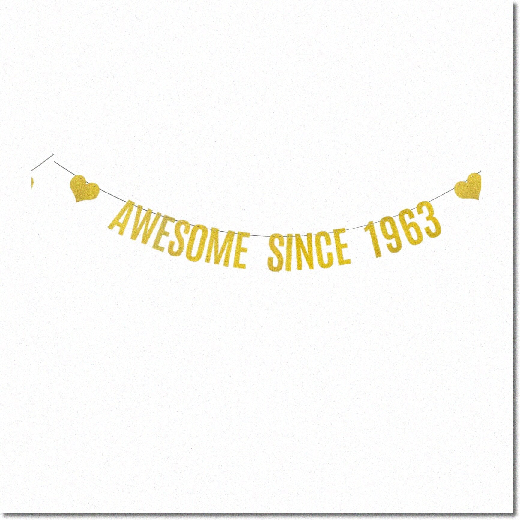 Sparkling Gold Glitter 61st Birthday Party Banner - Pre-Strung ...