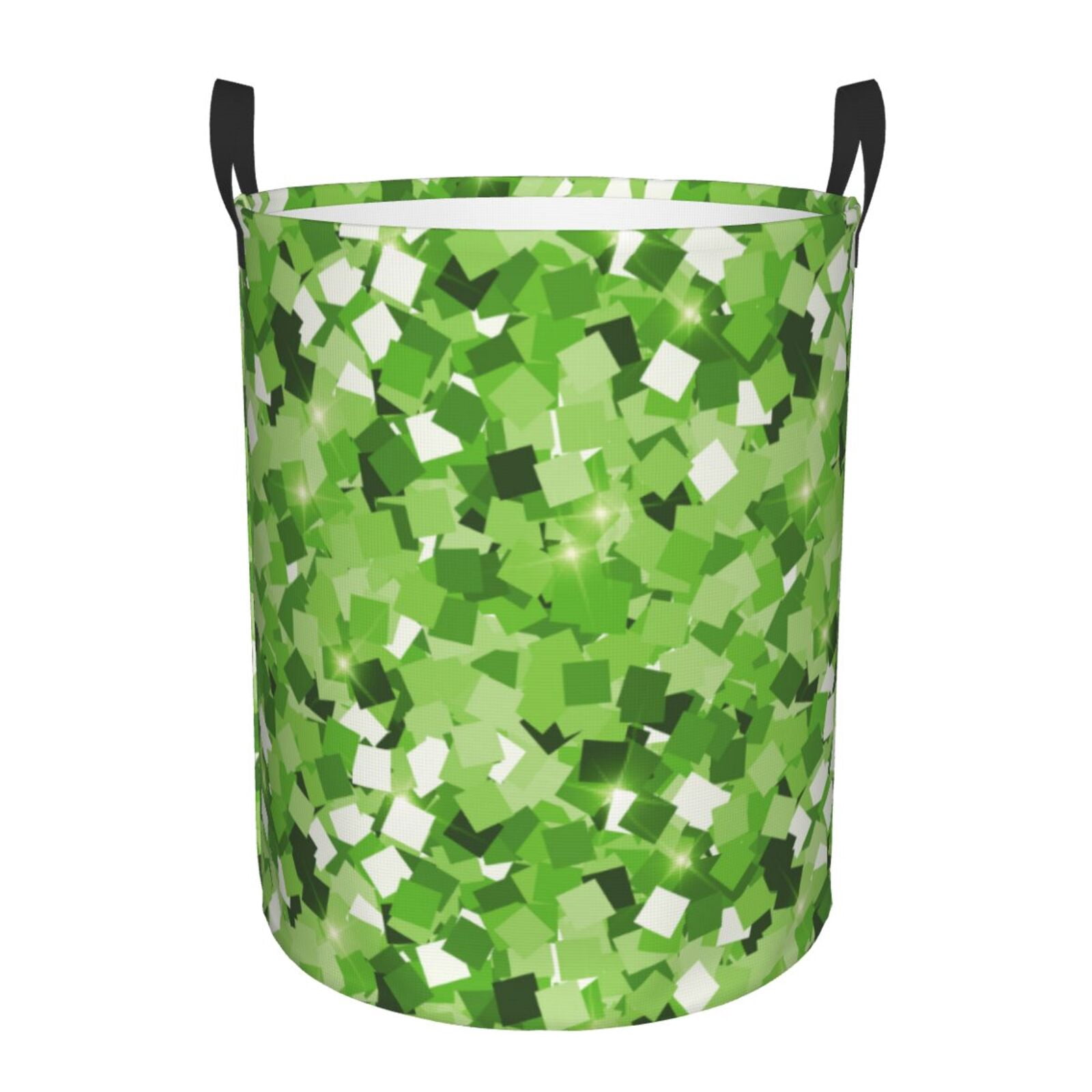 Sparkling Green Laundry Basket with Handles - Freestanding Laundry ...
