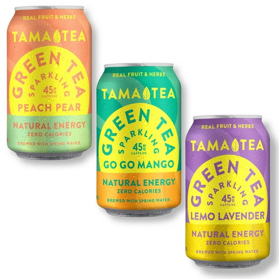 Tama Tea Sparkling Green Tea Variety Pack - Zero Sugar, Non-GMO, Pack ...