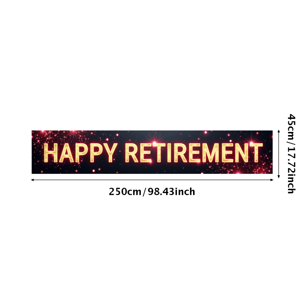 Sparkling Happy Retirement Banner with Butterfly and Star Elements ...