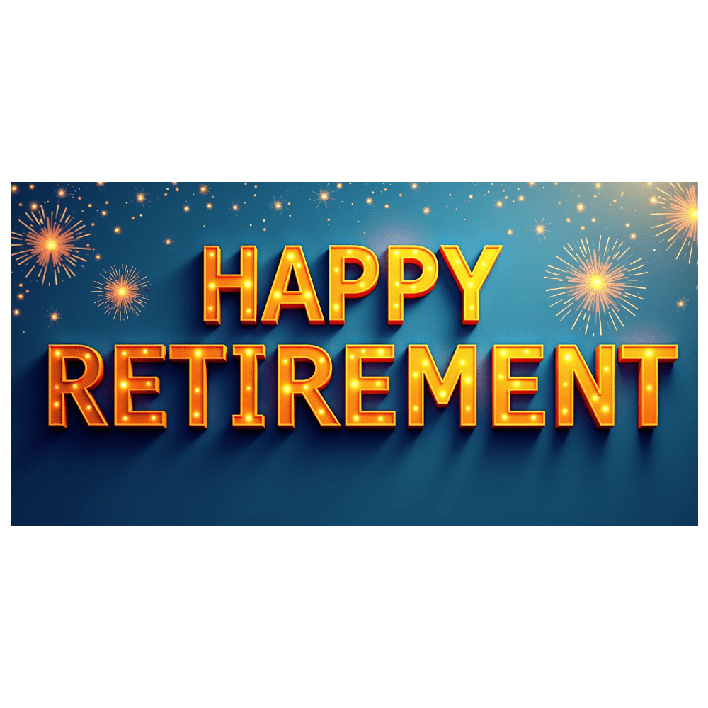 Sparkling Happy Retirement Banner with Butterfly and Star Elements ...