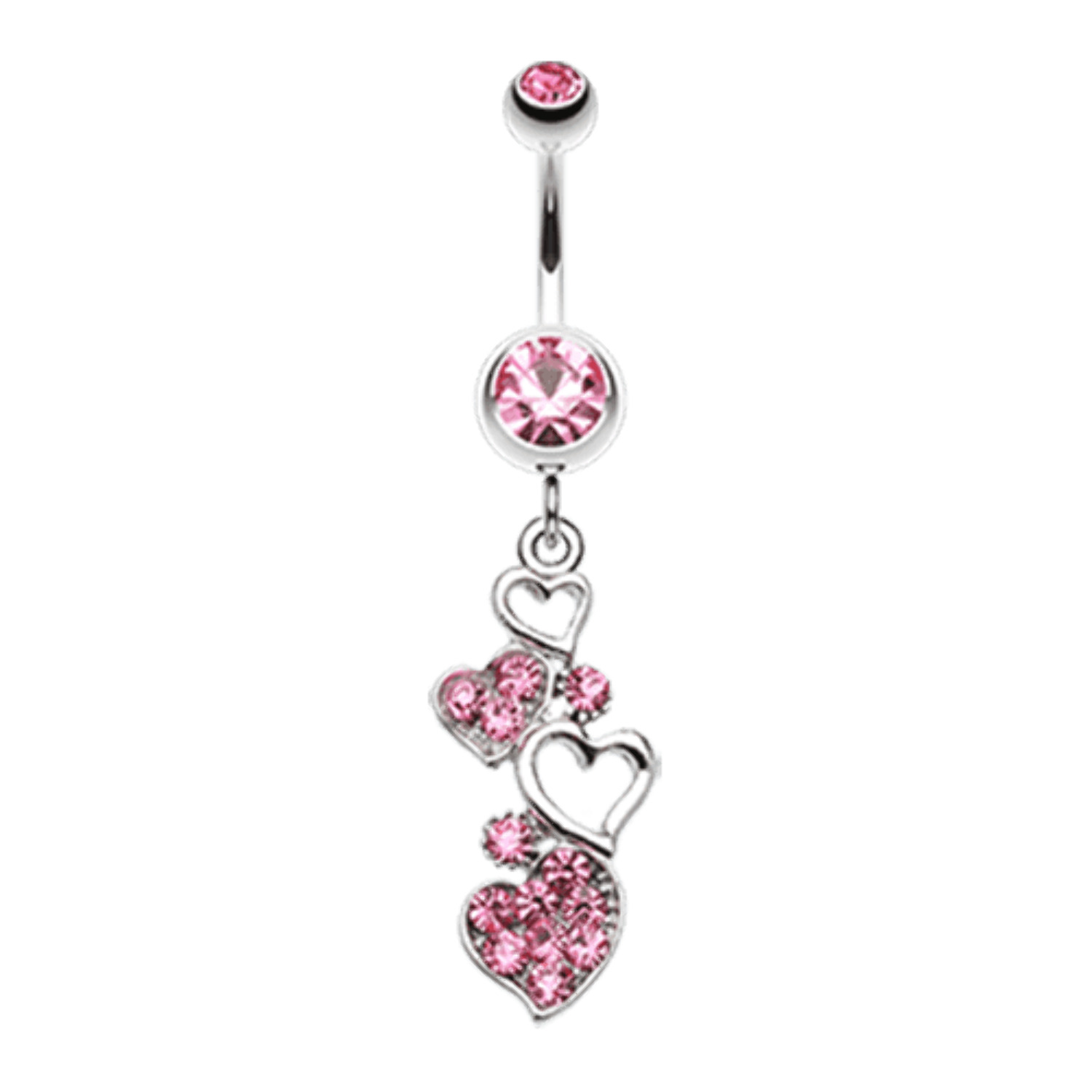 Sparkling Heart Cluster Belly Button Ring - Walmart.com