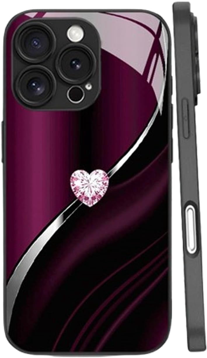 Sparkling Heart Hard Case for iPhone, Personalized Diamond Heart ...