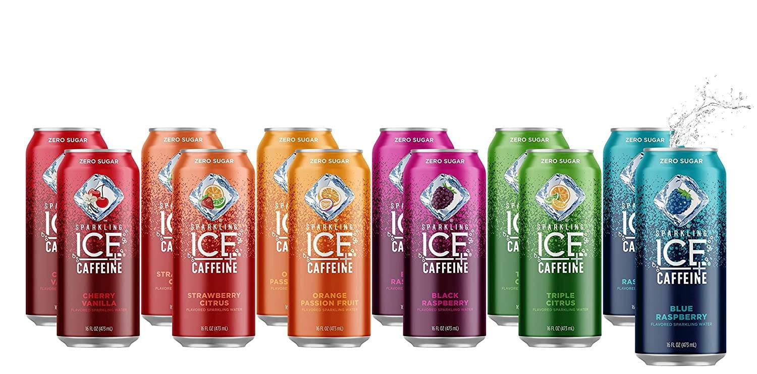 Sparkling ICE +Caffeine Water Variety Pack, All 6 Flavors, 16 fl oz, Antioxidants, Vitamins ...