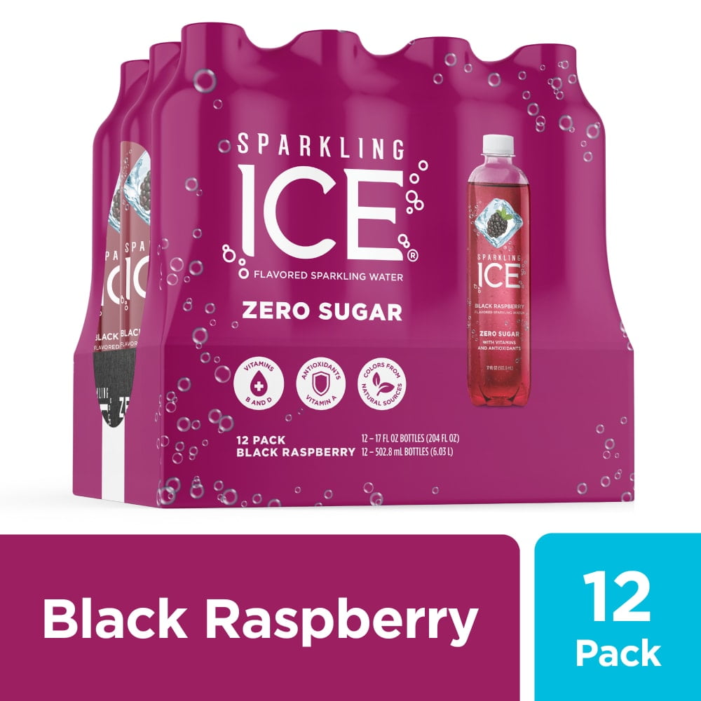 Sparkling Ice Black Raspberry Flavored Sparkling Bottled Water, 12 ct, 17 fl oz - Walmart.com