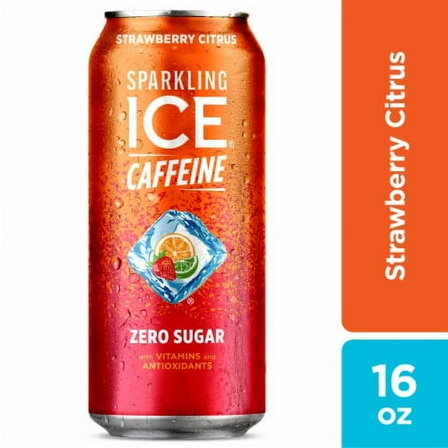 Sparkling Ice Caffeinated Strawberry Citrus Flavored Sparkling Water Can 16 fl oz. - Walmart.com