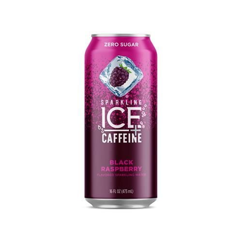 Sparkling Ice +Caffeine, Black Raspberry Flavored Sparkling Water With ...