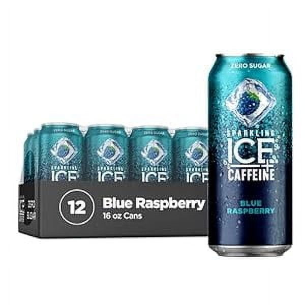 Sparkling Ice +Caffeine Blue Raspberry Sparkling Water, with Antioxidants and Vitamins, Zero ...