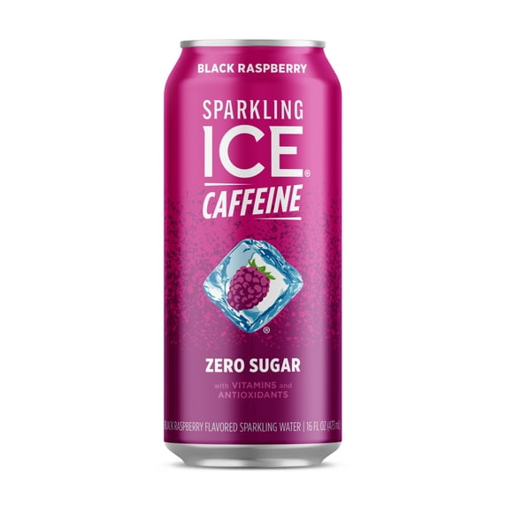 Sparkling Ice +Caffeine Flavored Sparkling Water Black Raspberry 16 Fl ...