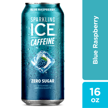 Sparkling Ice +Caffeine, Zero Sugar, Black Raspberry Flavored, Caffeinated Sparkling Water Drink ...