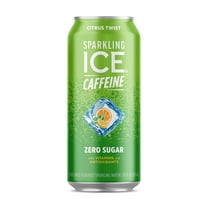 Sparkling Ice +Caffeine, Zero Sugar, Black Raspberry Flavored, Caffeinated Sparkling Water Drink ...