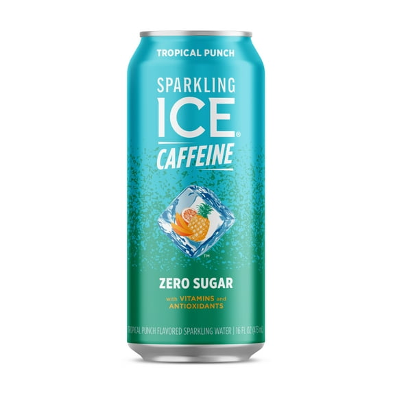Sparkling Ice® +Caffeine, Zero Sugar, Tropical Punch Flavored Water, 16 Fl Oz - Walmart.com