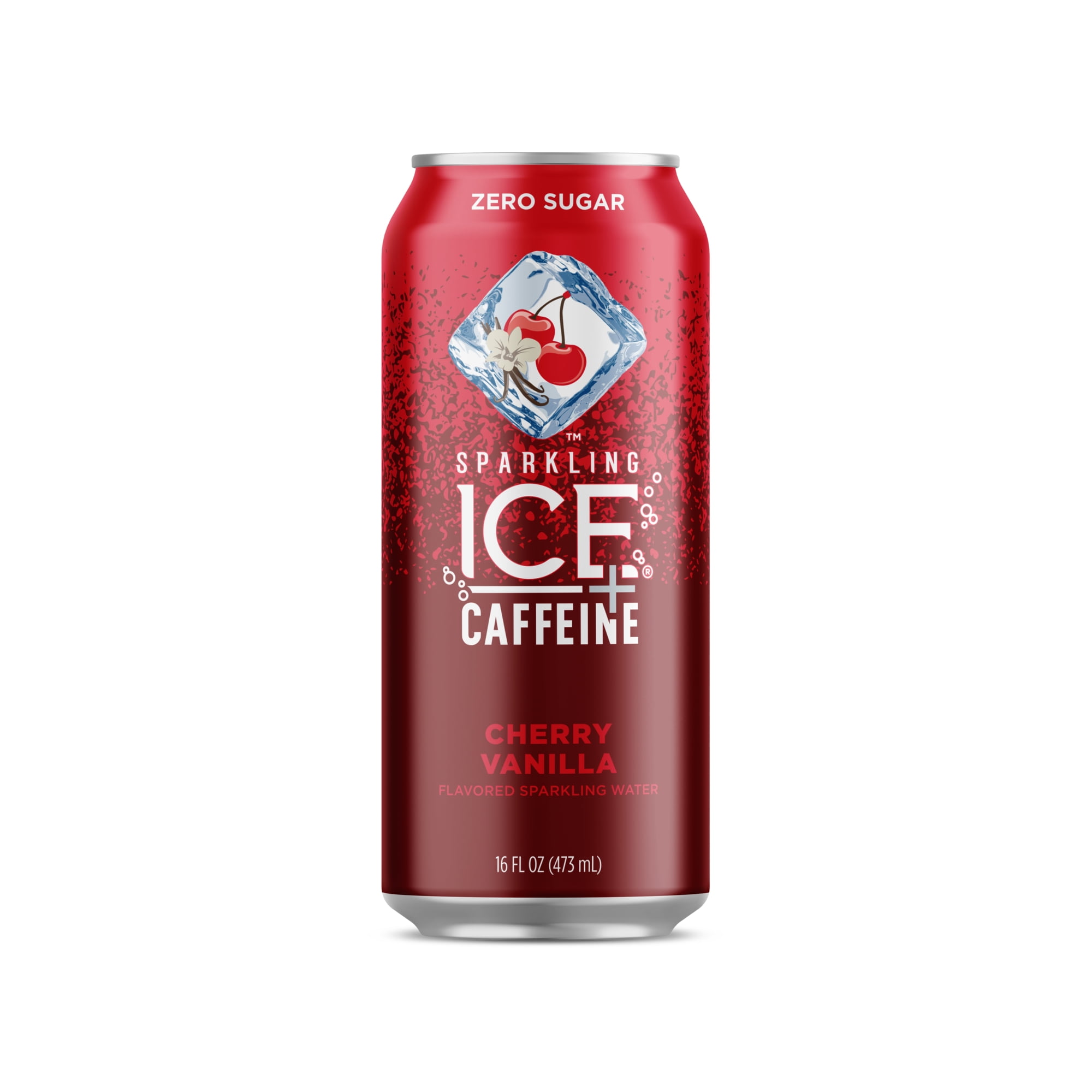 Sparkling Ice +Caffeine Zero Sugar Flavored Sparkling Water, Cherry Vanilla Sparkling Water,16 ...
