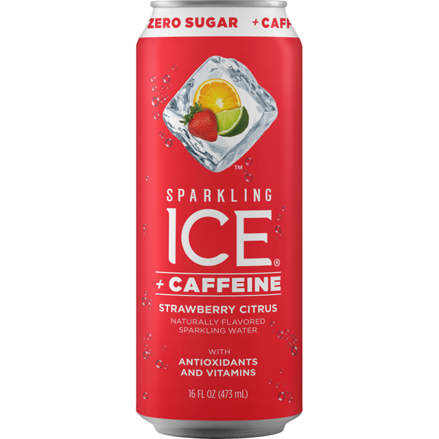 Sparkling Ice +Caffeine Zero Sugar Flavored Sparkling Water, Strawberry Citrus Sparkling Water ...